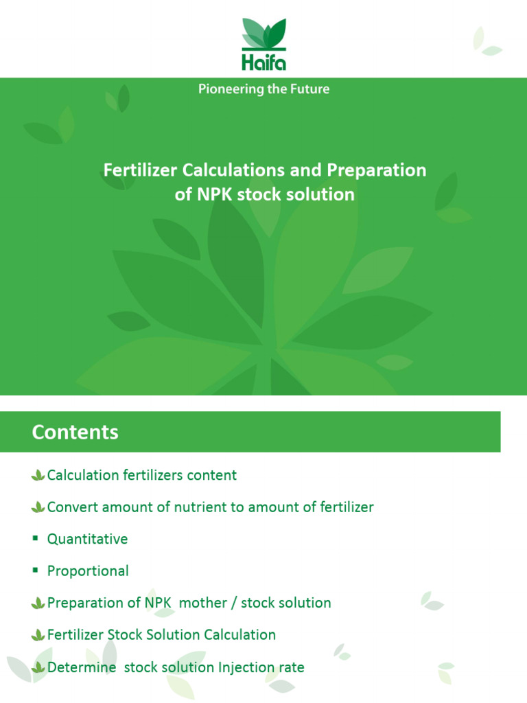 00 hAIFA Howtocalculatefertilizers-Excelente | PDF | Fertilizer | Nitrate