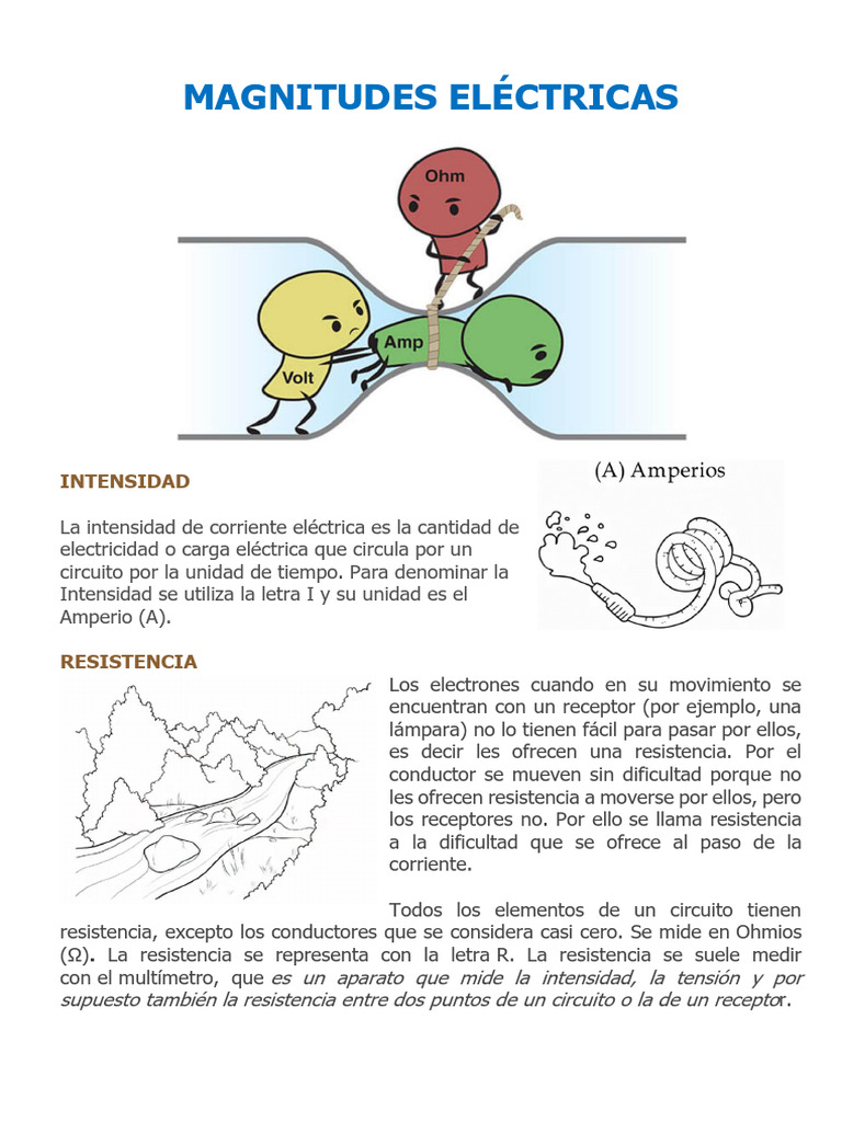 Magnitudes Eléctricas | PDF | Corriente eléctrica | voltaje