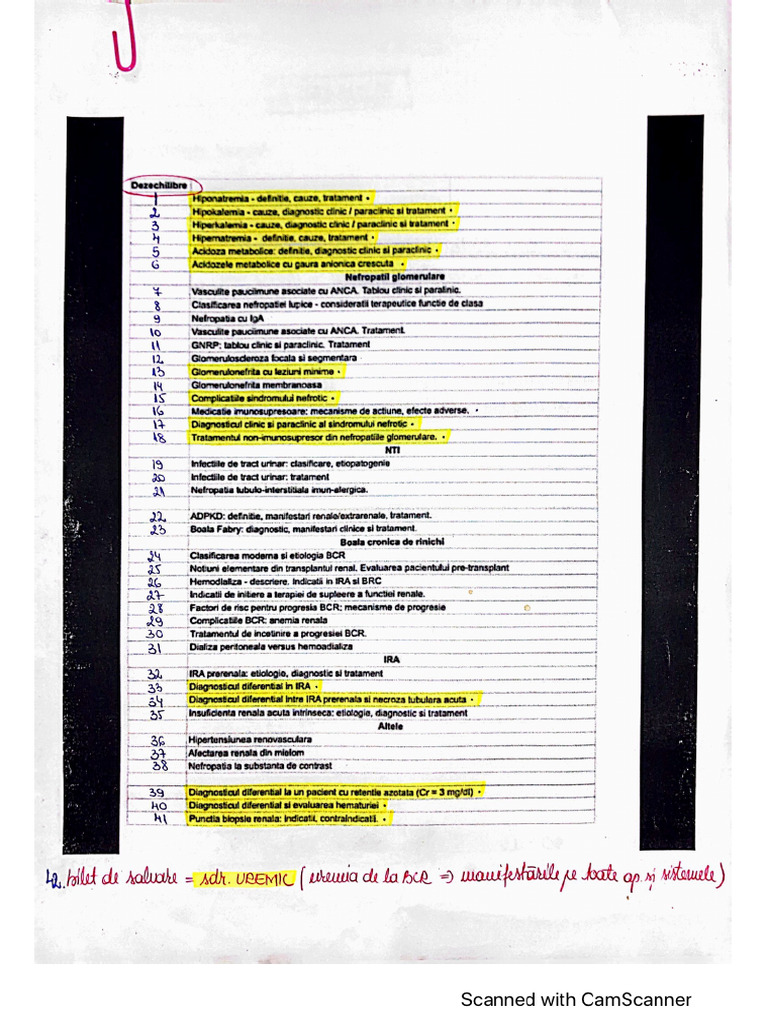 NEFRO - Subiecte Examen Practic | PDF