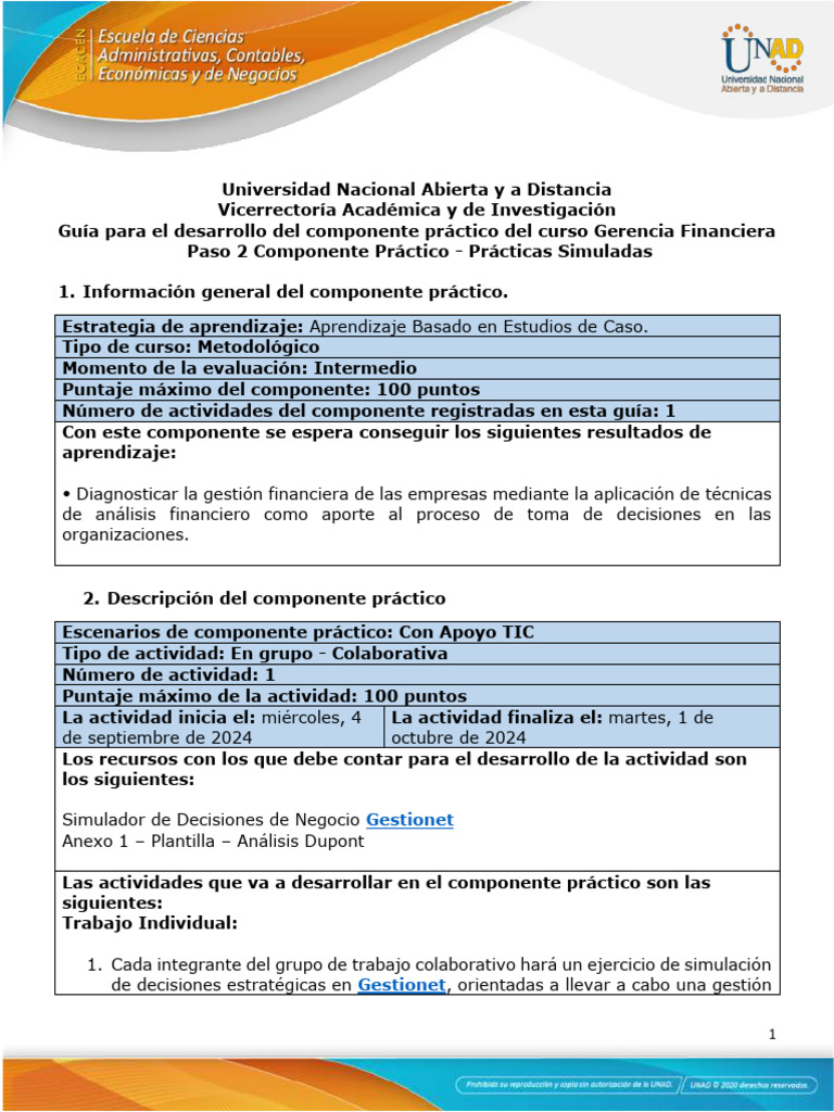 Guía para El Desarrollo Del Componente Práctico y Rúbrica de Evaluación - Unidad 1 - Paso 2 ...