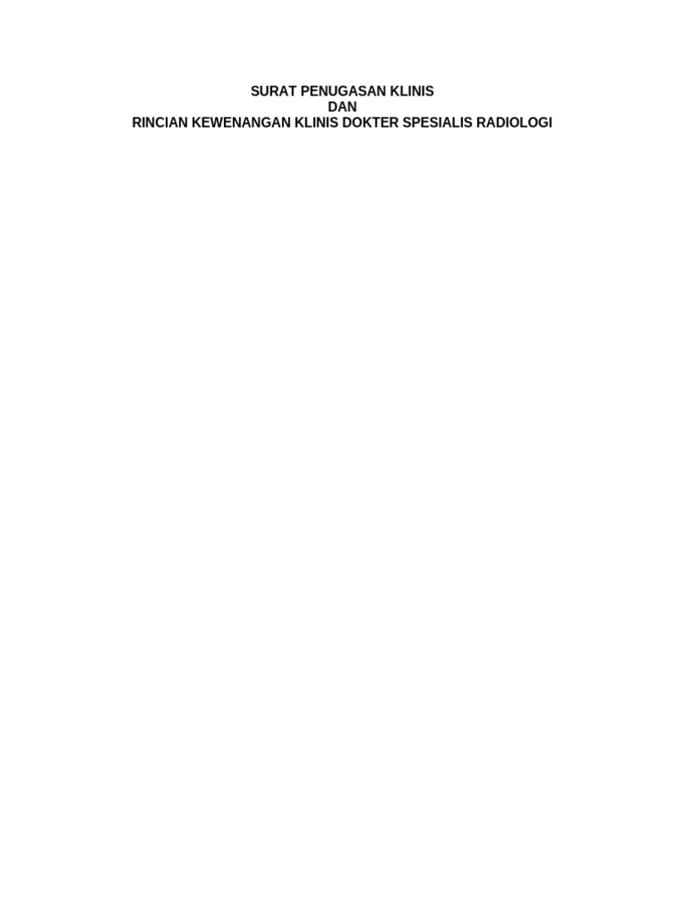 SK Dan RKK Dokter Radiologi Paulus | PDF