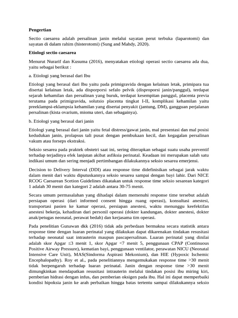 Teori Sectio Caesarea | PDF