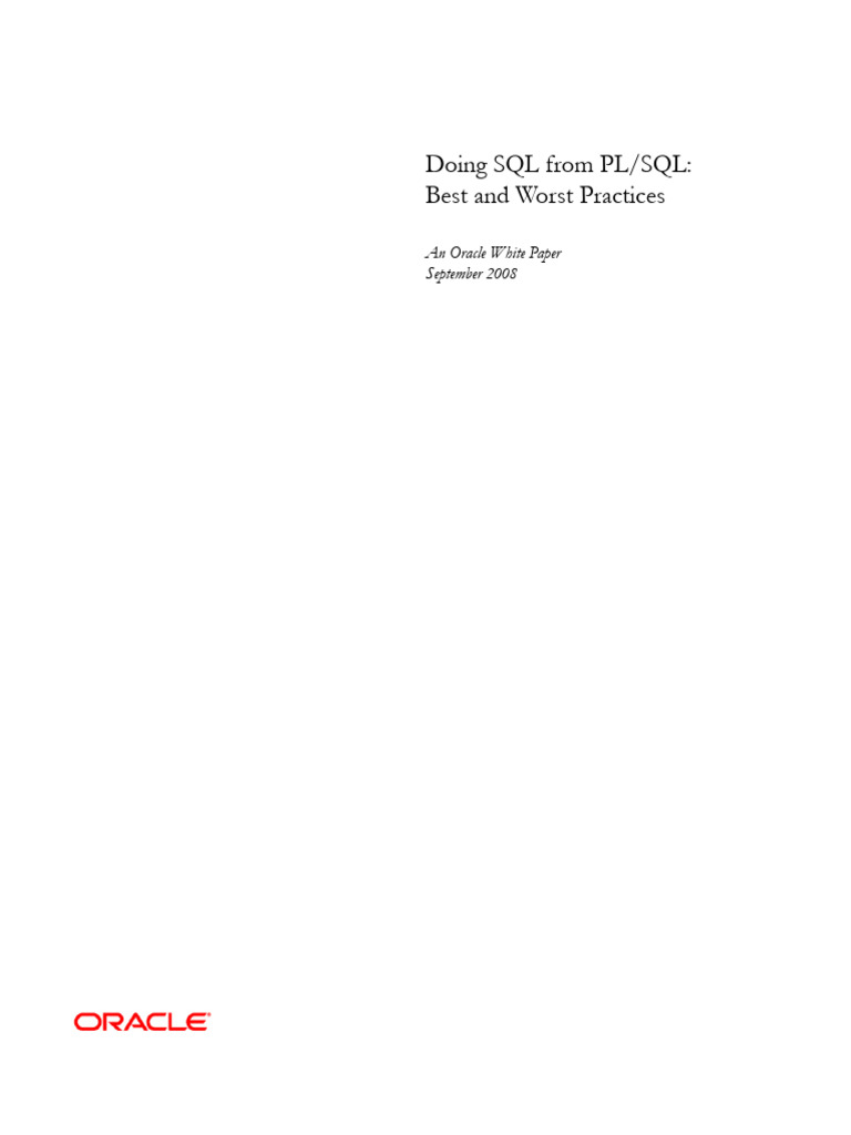 Doing SQL From PLSQL | PDF