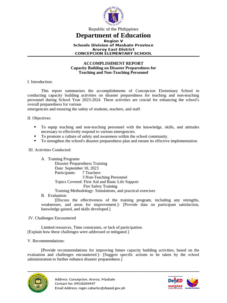 Capacity Building In Disaster Preparedness Pdf Emergency Management