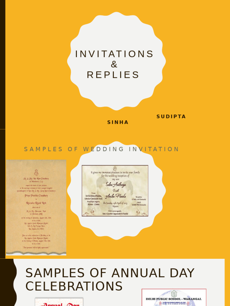 Invitations and Replies - Class 12 | PDF