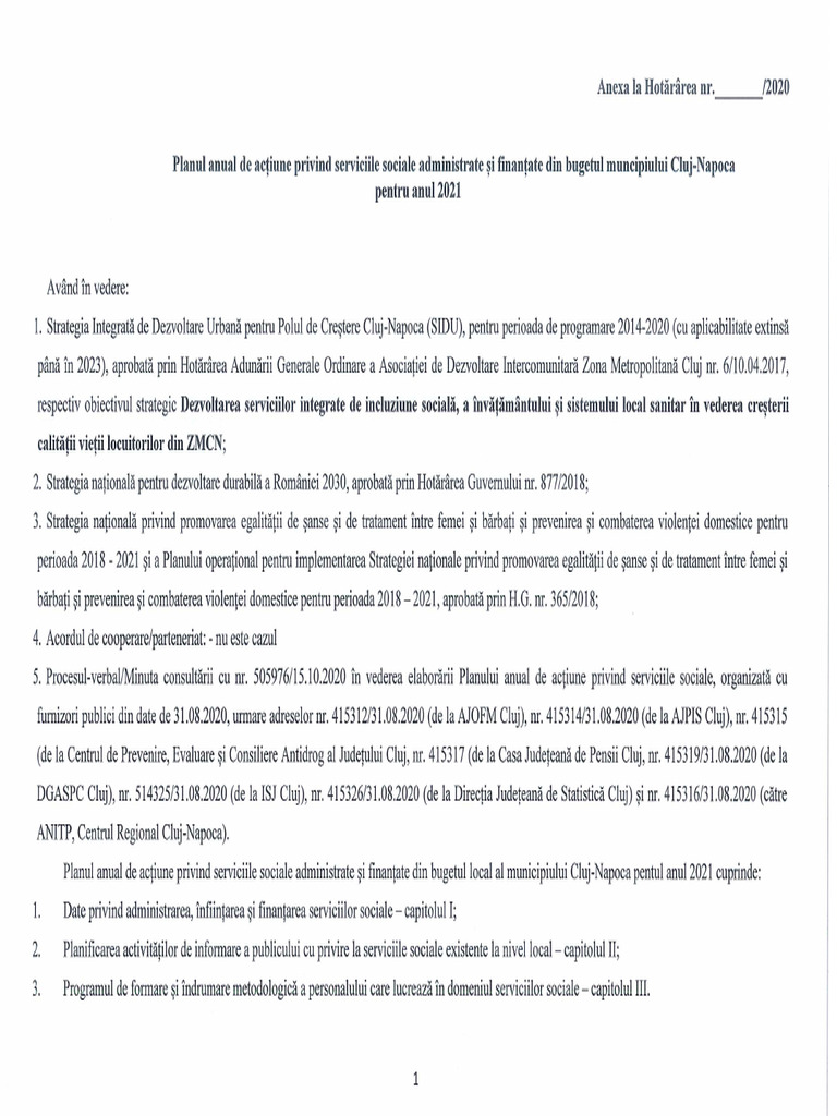 2020 Subventii Cluj Napoca | PDF