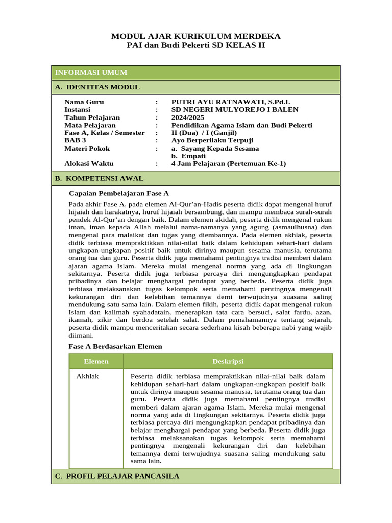 BAB 3 - MA PAI BP Kls 2 | PDF