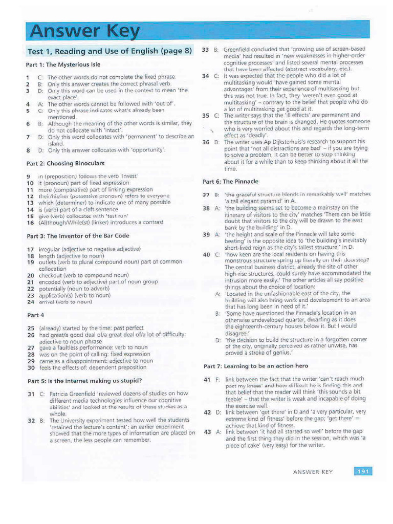 key to the use tests | PDF