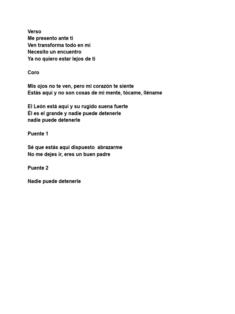 Nadie Puede Detenerle Letra - 2 | PDF