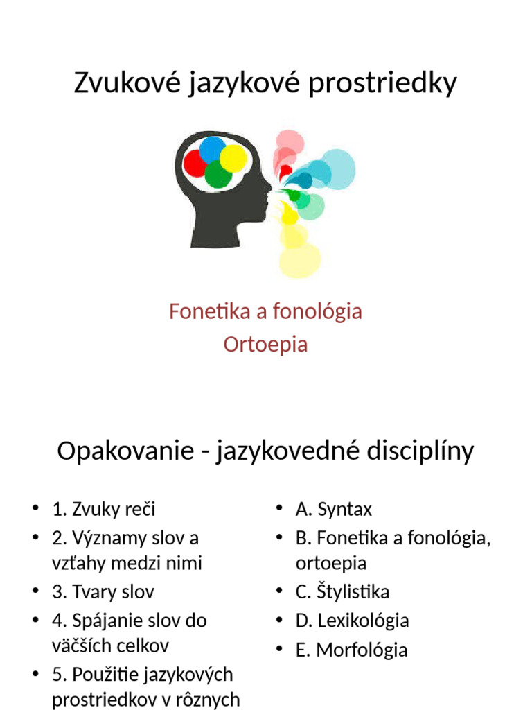 1 Fonetika, Fonológia, Ortoepia | PDF