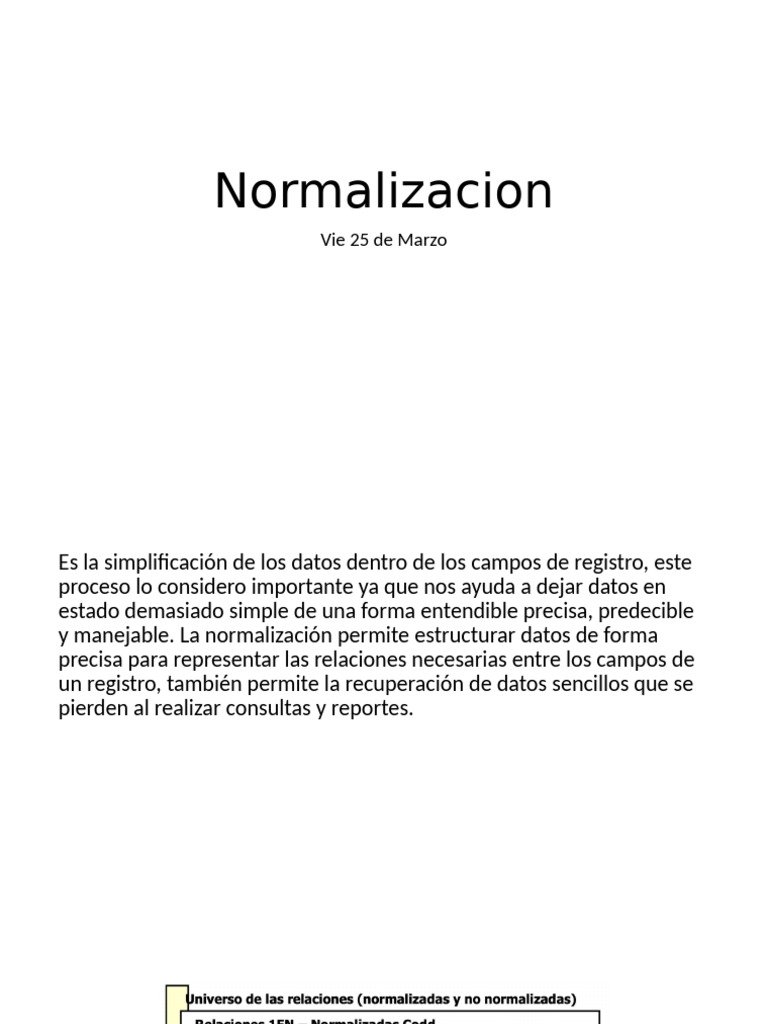 Normalizacion | PDF
