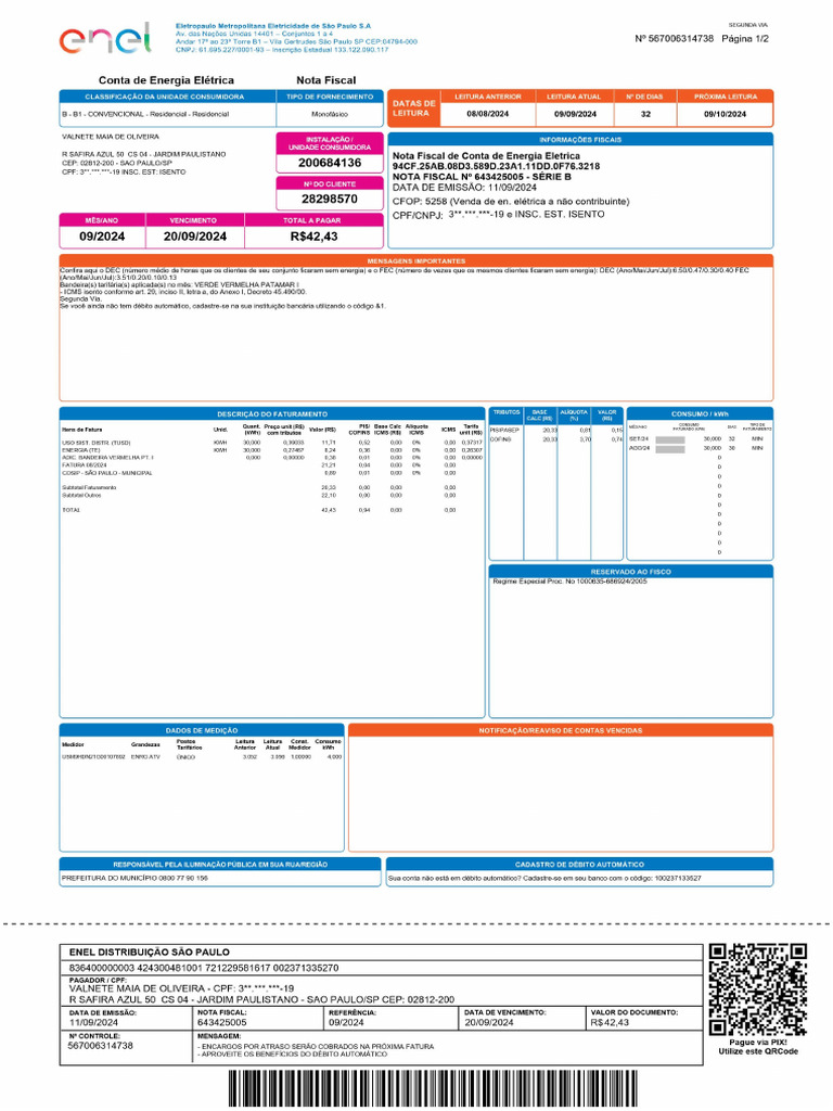 Fatura Setembro - 24 00200684136 | PDF