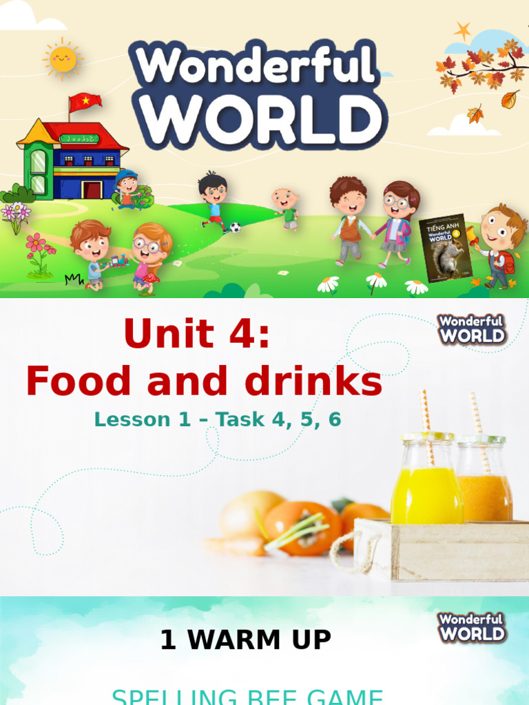 Spelling Bee Game: Food & Drinks Activities | PDF | Foods | Cuisine