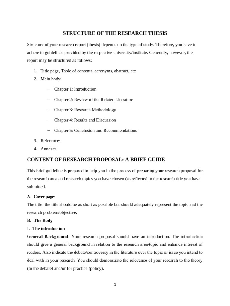 Structure of The Research Thesis | PDF
