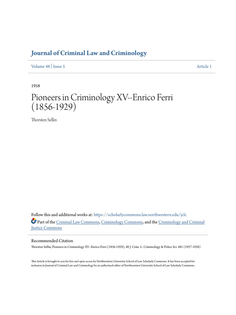 Enrico Ferri: Criminology Pioneer | PDF | Crimes | Social Science