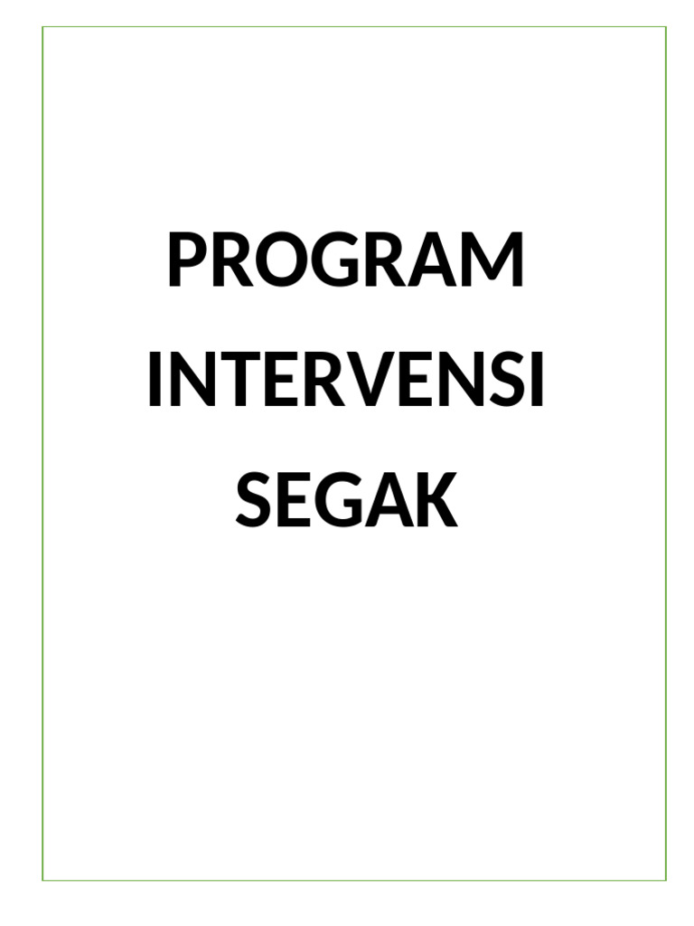 Program Intervensi Segak | PDF