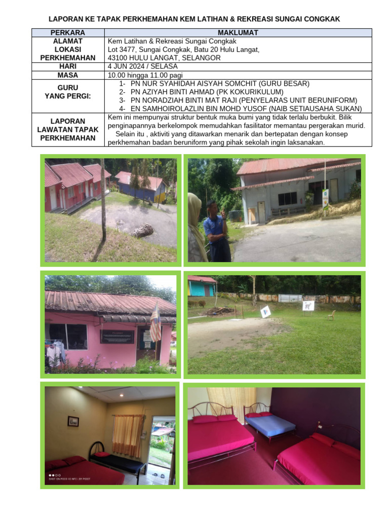 Laporan Ke Tapak Perkhemahan Kem Latihan | PDF