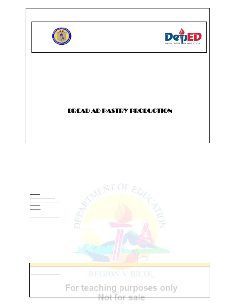 K to 12 Bread and Pastry Session Plan | PDF | Cakes | Rubric (Academic)