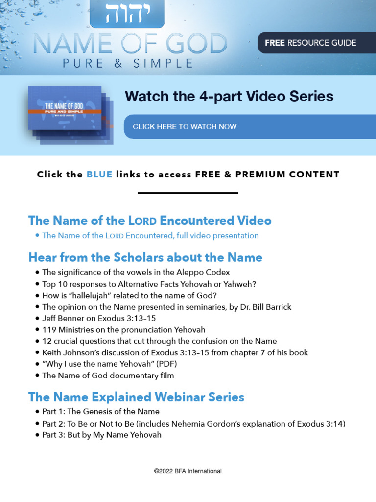 Name of God Resource Guide 2022 - v3 | PDF