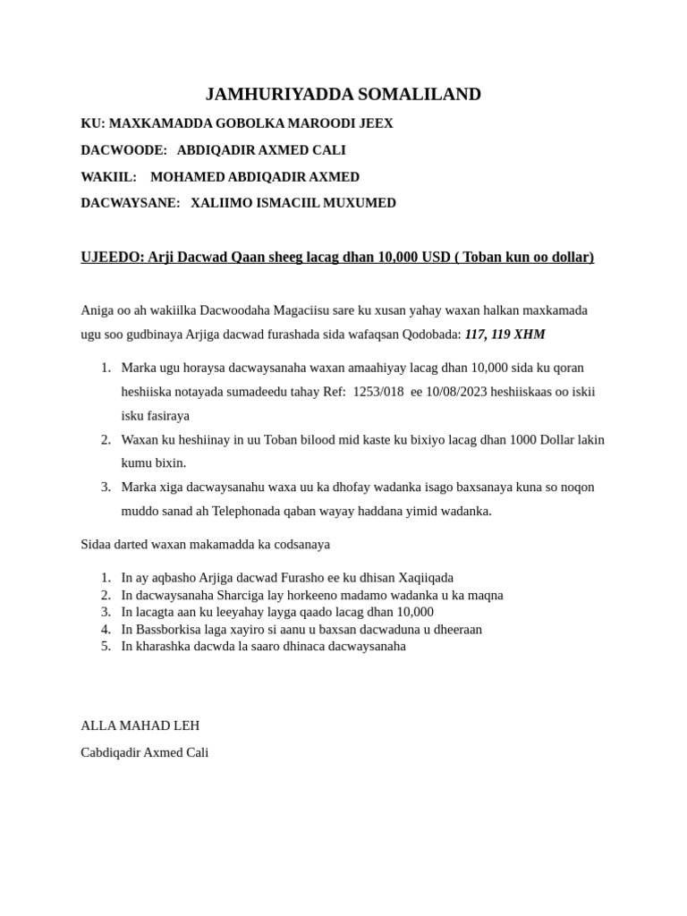 JAMHURIYADDA SOMALILAND | PDF