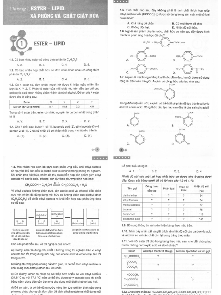 BT Ester-Lipiid (CTST - Hóa 12) | PDF