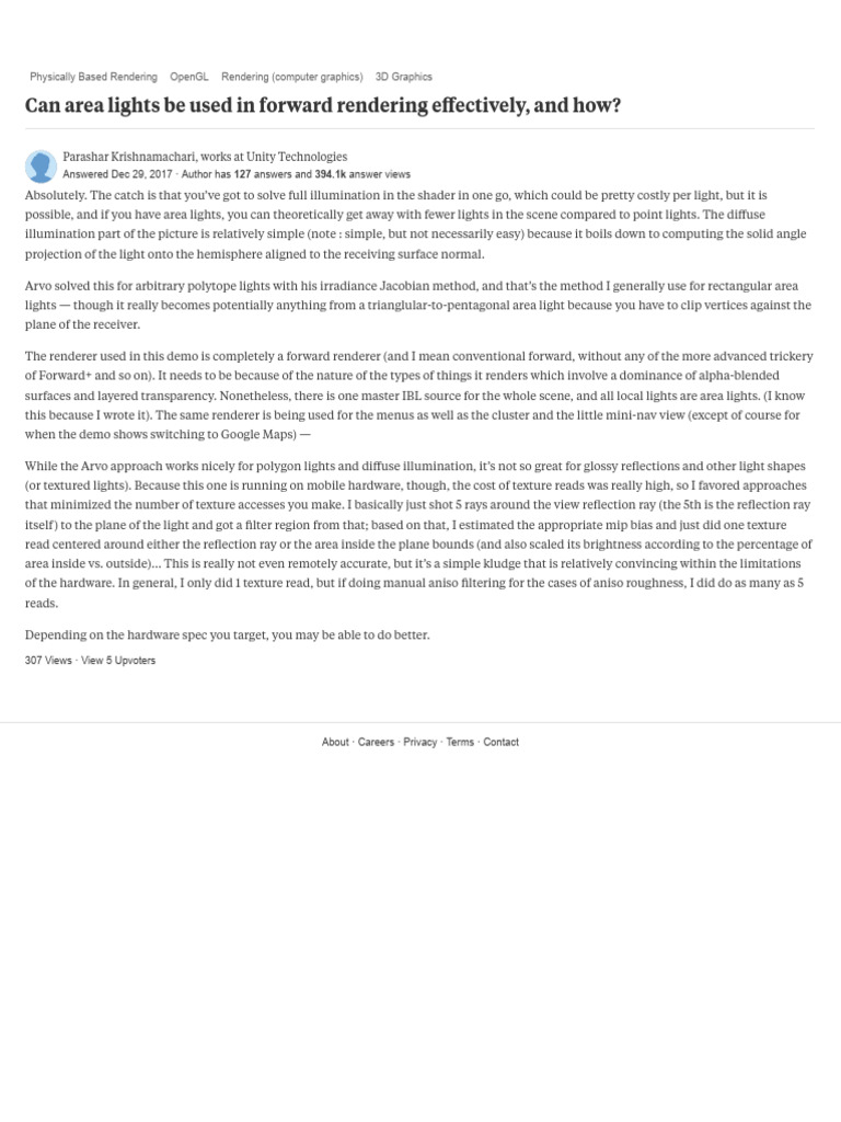 Can Area Lights Be Used in Forward Rendering Effectively | PDF