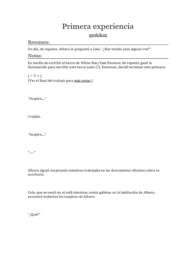 Primera experiencia | PDF