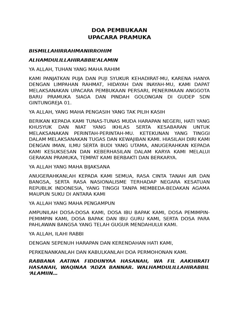 Doa Upacara Siaga | PDF