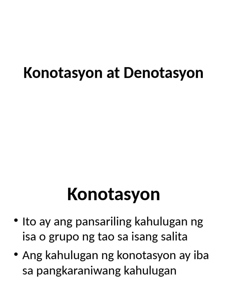 Konotasyon at Denotasyon PDF Filepdf | PDF
