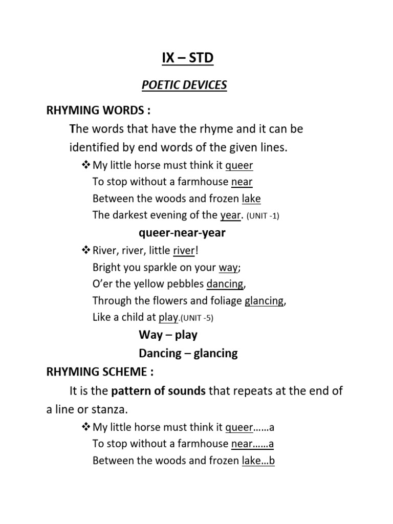 9TH Poetic Devices | PDF