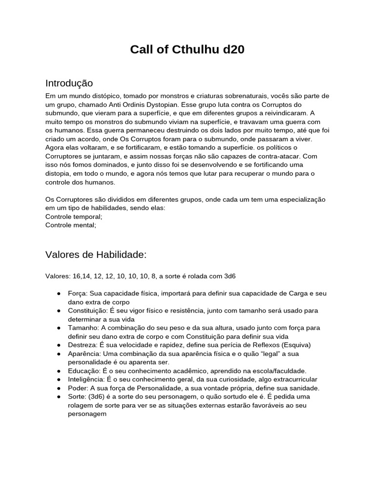 Call of Cthulhu d20 Distopia | PDF