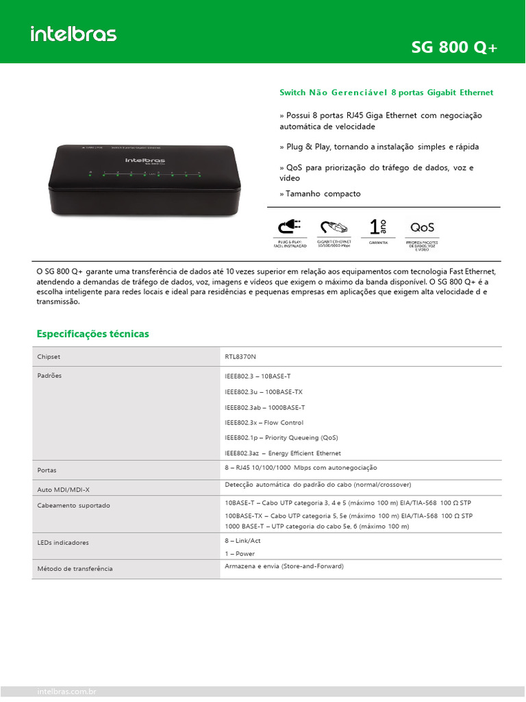 Dataheet - SG 800 Q+ (Compilado) | PDF