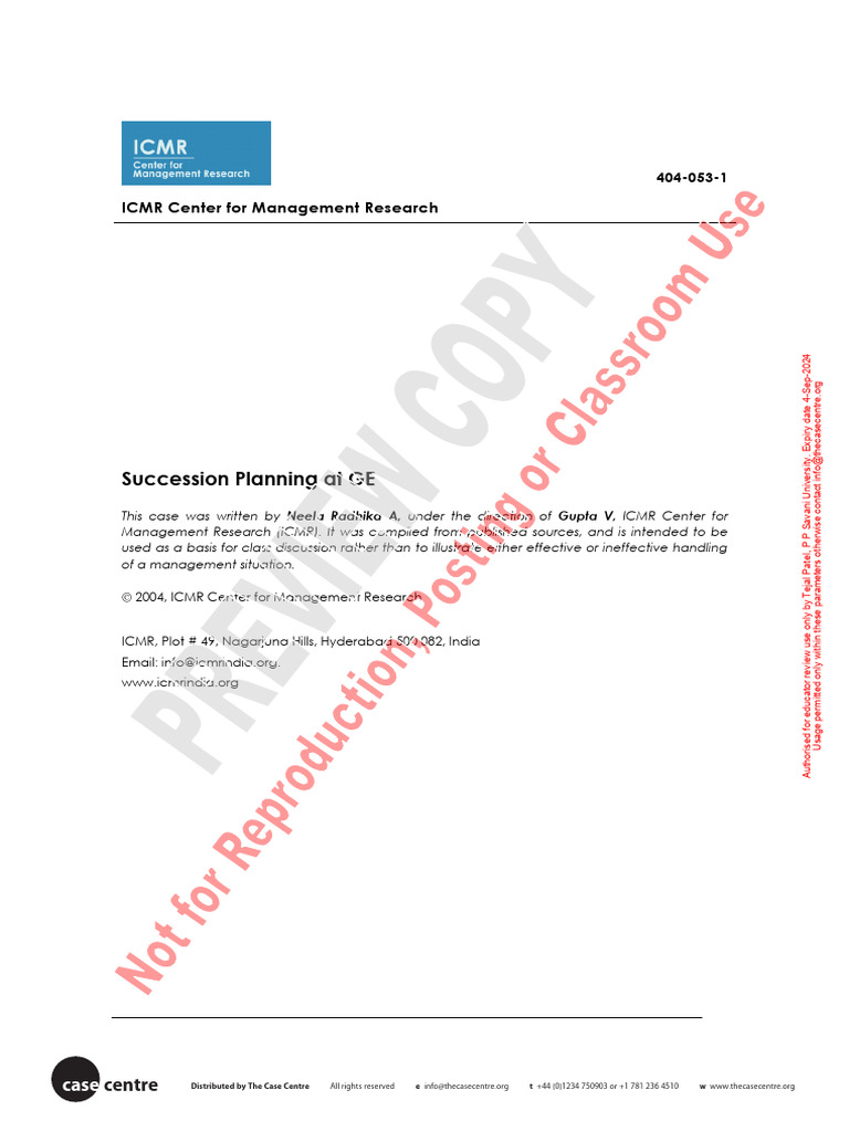 Case - Succession Planning | PDF