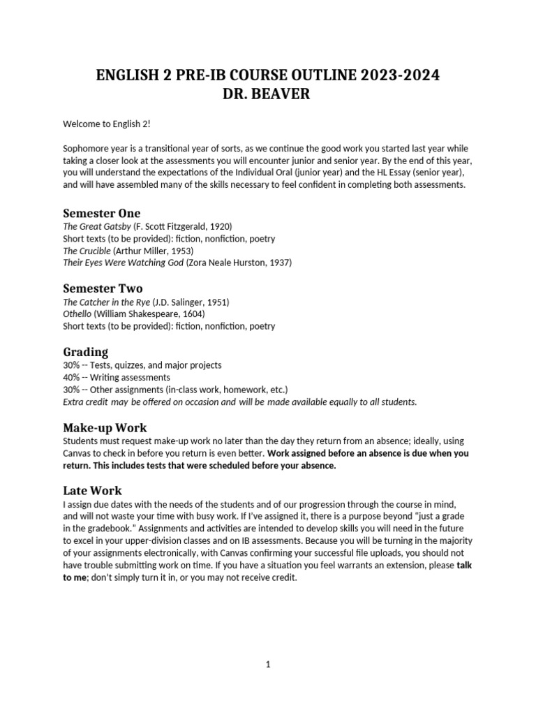 2023-2024 E2 Syllabus PLAIN | PDF