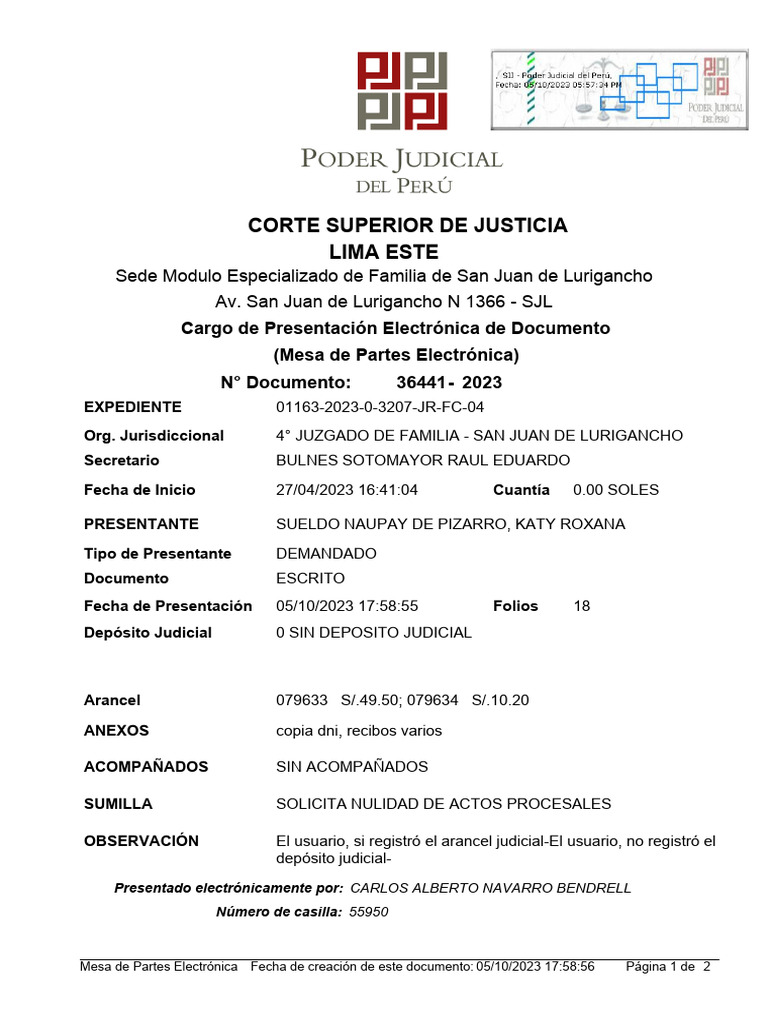 Lima Este Corte Superior de Justicia | PDF