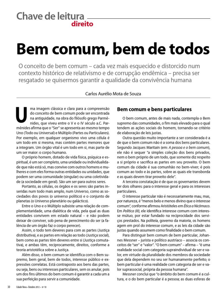 Bem Comum Bem de Todos | PDF
