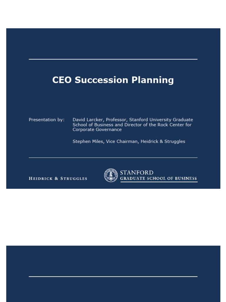 CEO Succession Planning Guide | PDF | Leadership | Business