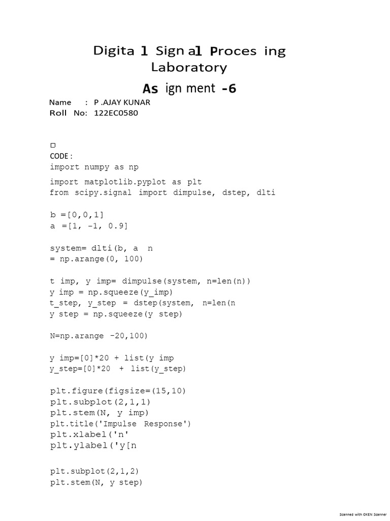 Assignment 6 DSP | PDF