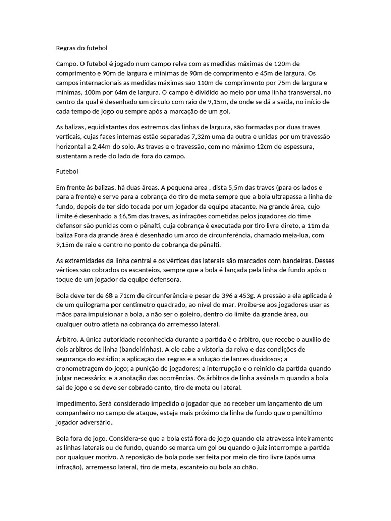 Regras do futebol | PDF