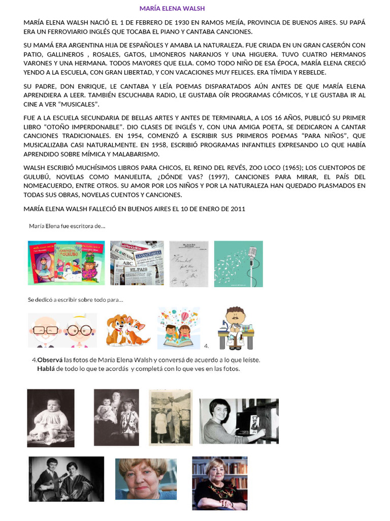 María Elena Walsh - Biografia | PDF