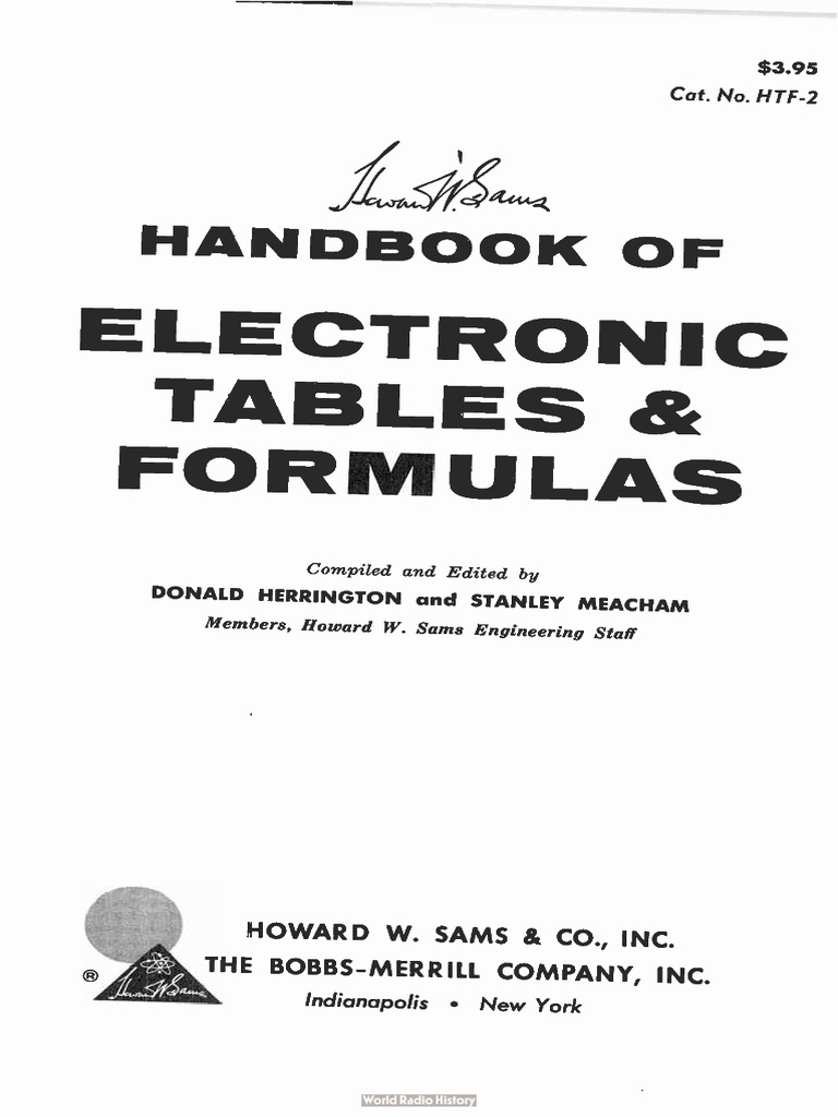 SAMS Handbook of Electronic Tables & Formulas Herrington 2nd | PDF