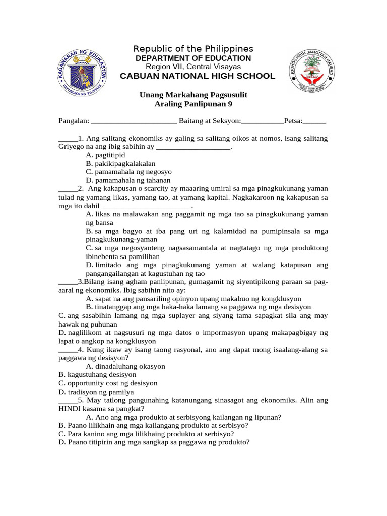 AP 09 1ST QUARTER | PDF