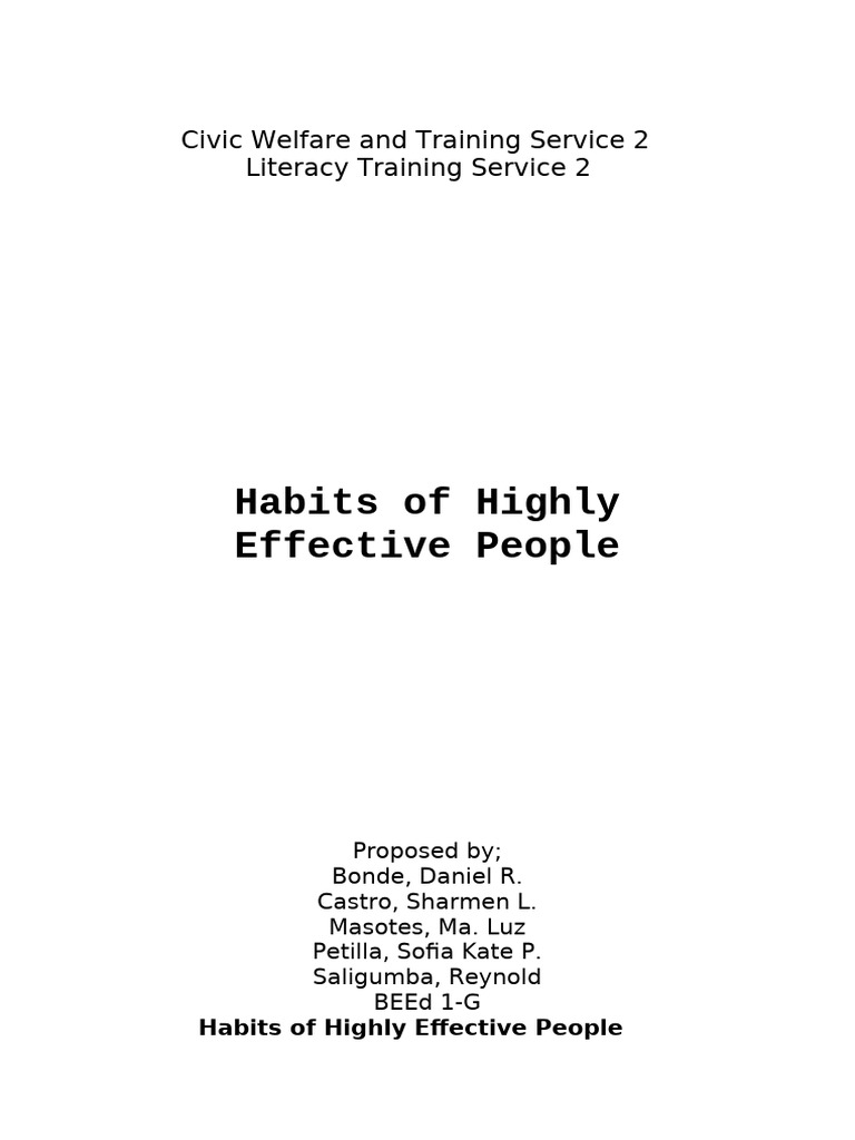 Civic Welfare and Training Service 2 | PDF
