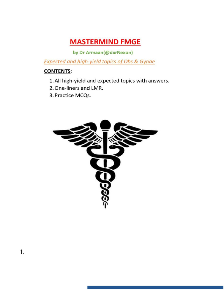 Mastermind Fmge Obsgy | PDF