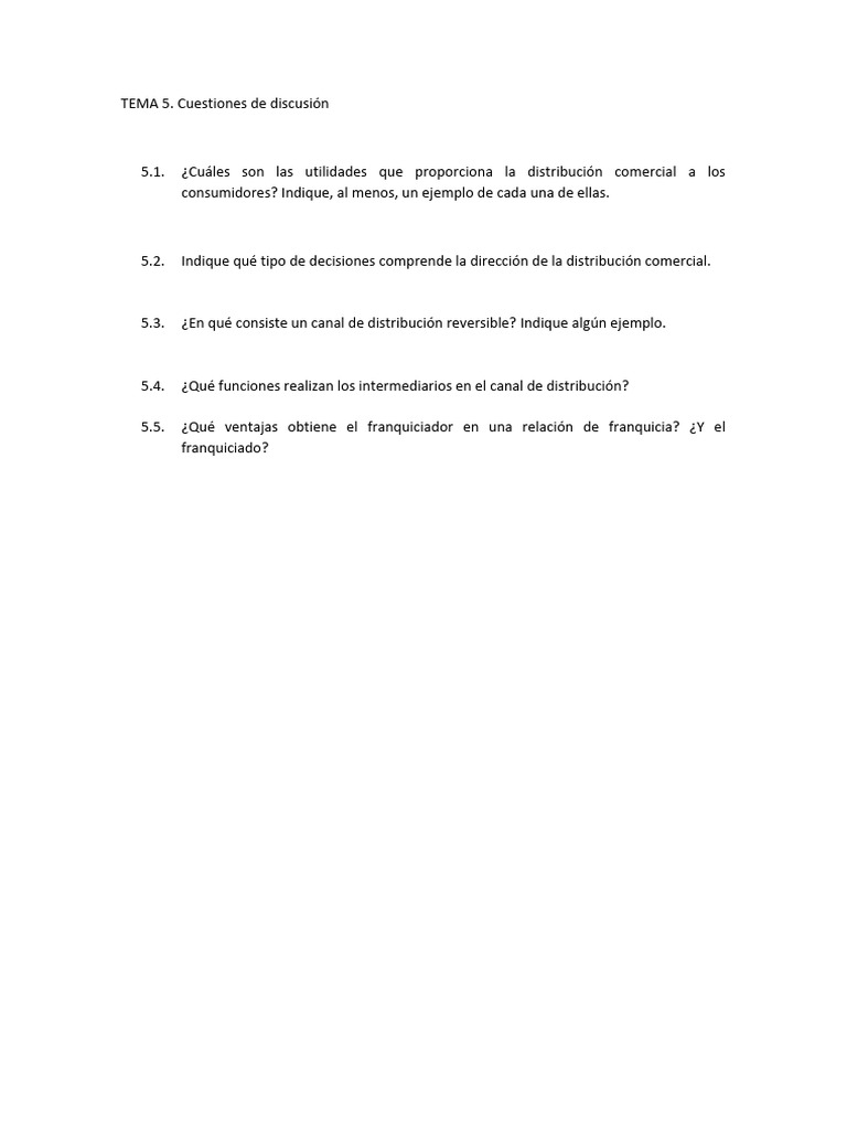 DMO 2023 2024 - TEMA 5 Cuestiones Discusiã N - Enunciados | PDF