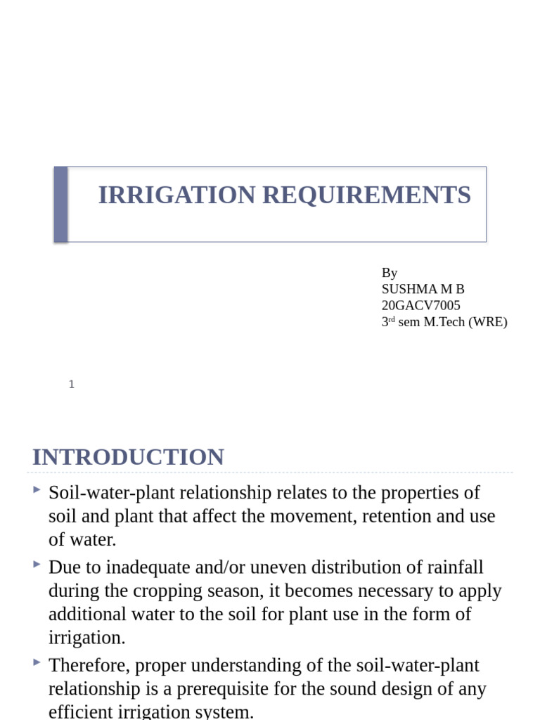 Irrigation Requirements Ppt-1 | PDF