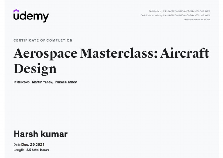 Aircraft Design Certificate | PDF