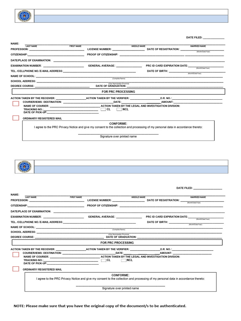 Professional Regulation Commission Stateboard Verification Slip | PDF