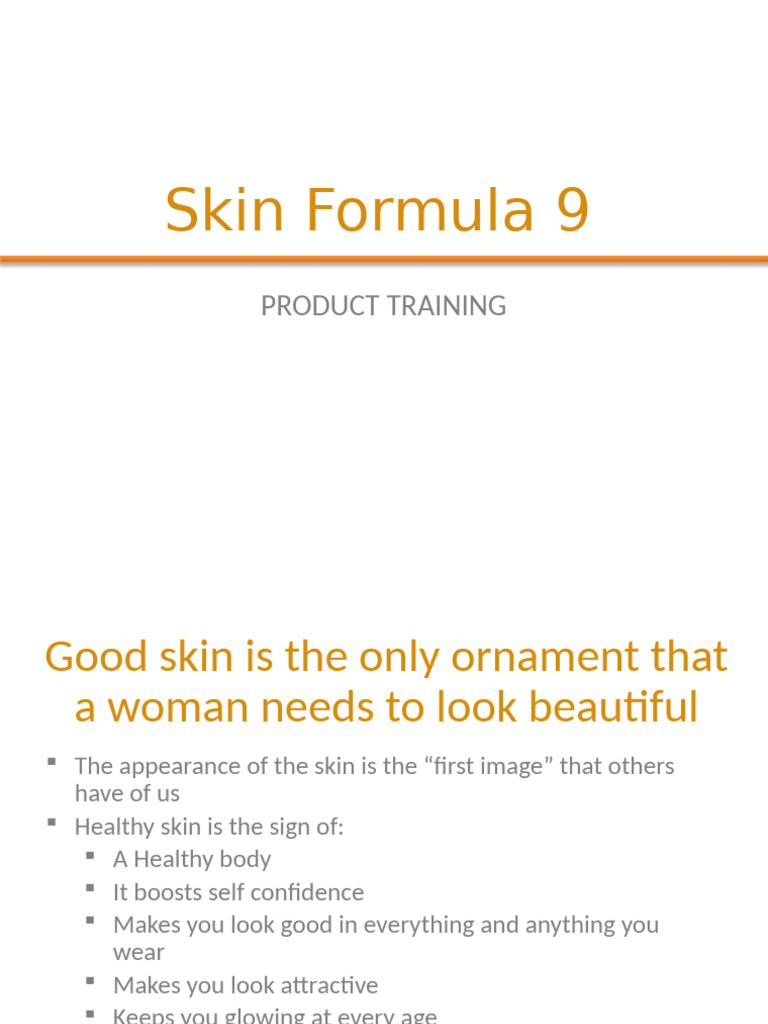 13 - Skin Formula 9 Product Training | PDF