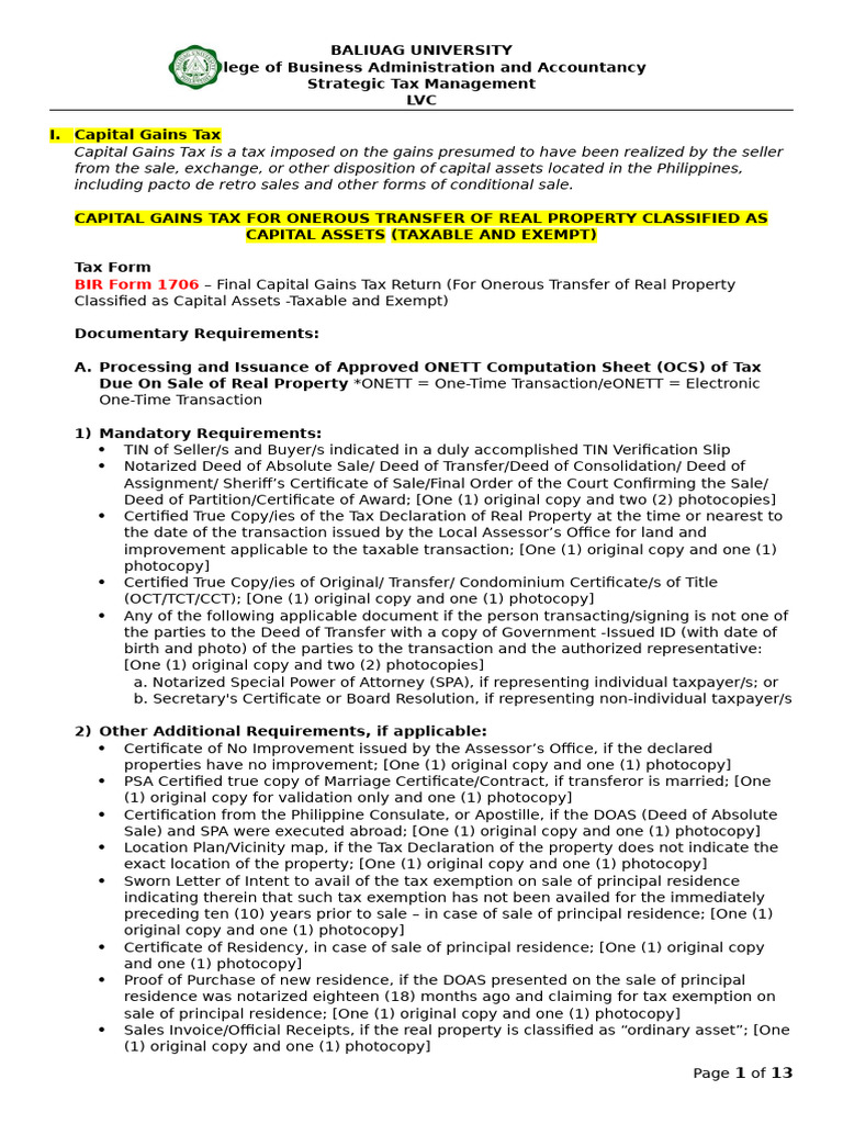 Notes on Tax Compliance_Part1 | PDF
